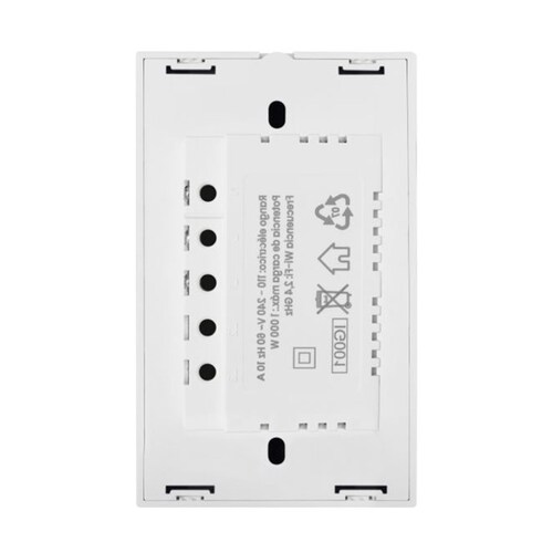 Apagador Smart Wifi Triple Touch De Cristal Blanco Avia