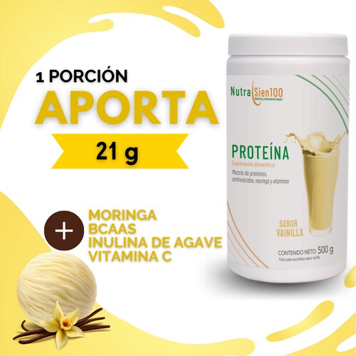 Nutrasien100 Proteína en polvo sabor Vainilla 22 g proteína por porción Keto Pre workout Sin ...