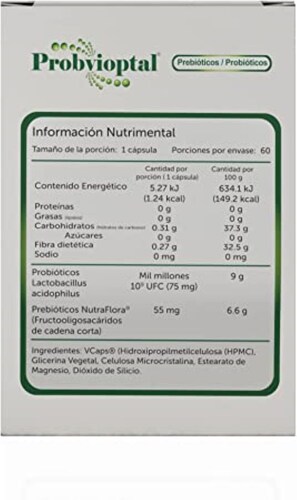 Probióticos Probvioptal 629888 Prebióticos 60 Capsulas