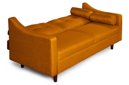 Sofá Cama Makora Picard Mostaza Con Tecnología Beehive Airflex Foam