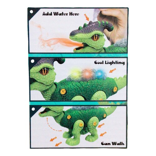 Dinosaurio Armable Con Luz Sonido Movimiento Lanza Humo Diy