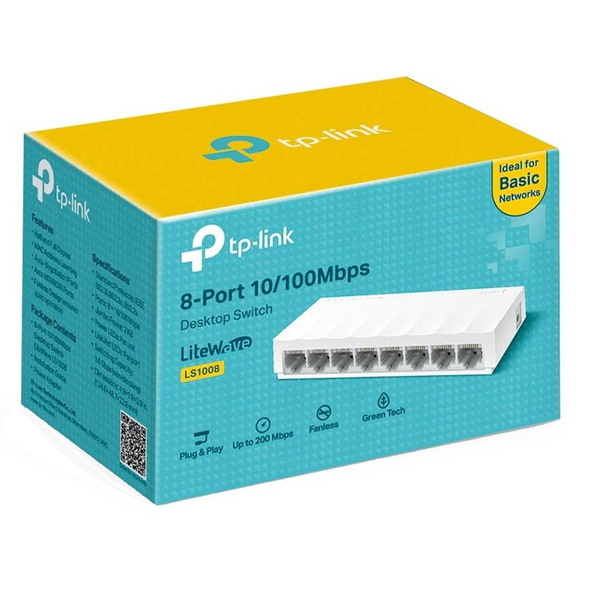 Switch Tp-Link LS1008 8 Puertos RJ45 10/100Mbps Compacto Blanco