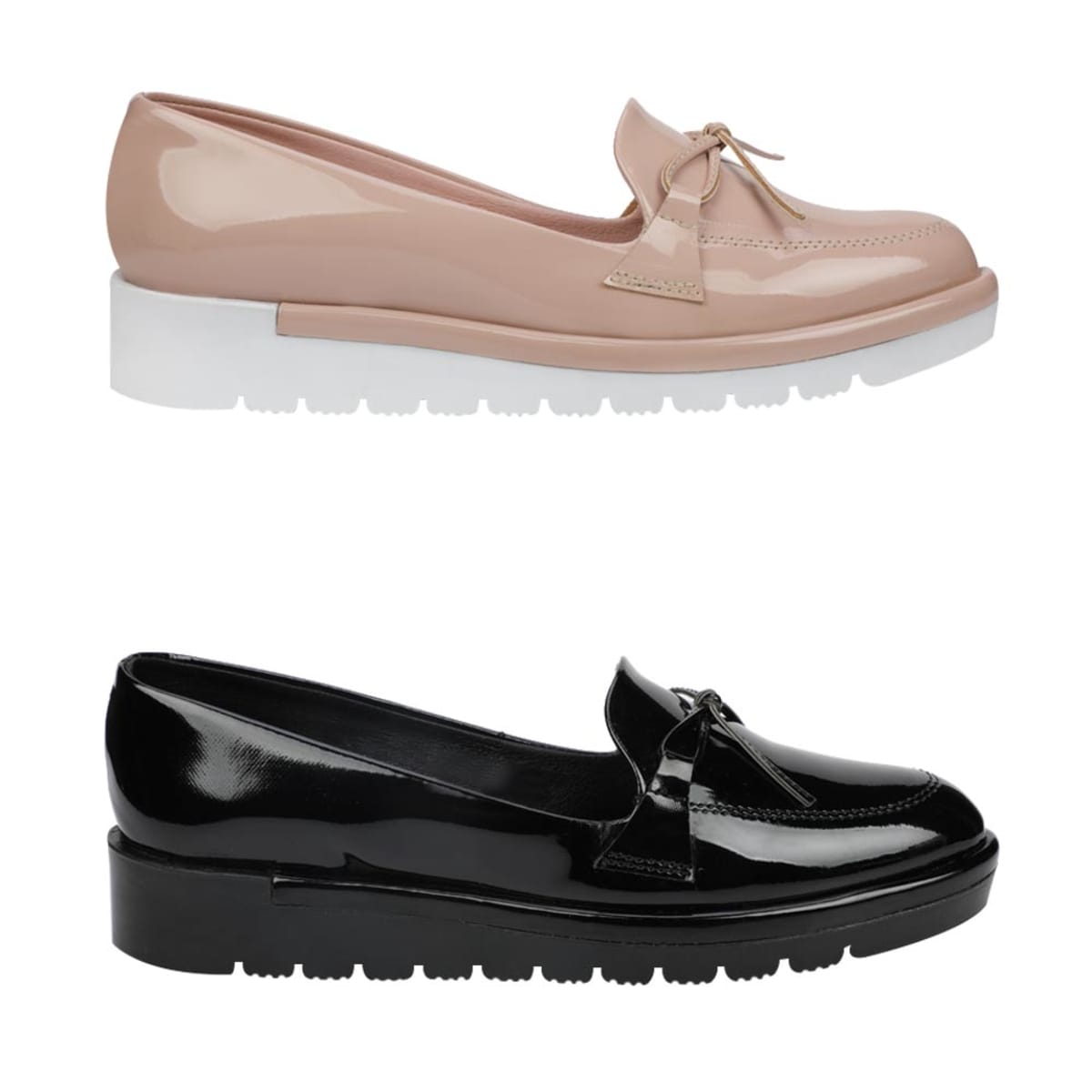 Kit de 2 pares de choclos con suella corrida y moño marca Shosh, negro ...