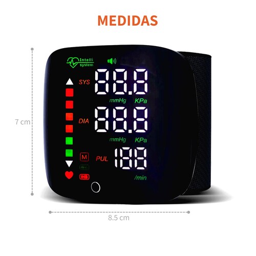 Monitor De Presion Arterial De Muñeca Recargable Usb Con Voz