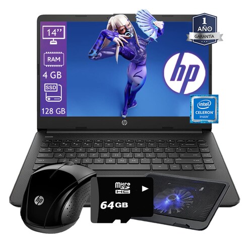 Laptop HP 14-DQ0526LA Intel Celeron Ram 4GB SSD 128GB Windows 11 ...