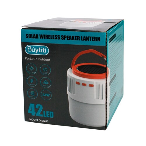 Lampara bocina power bank recargable y solar