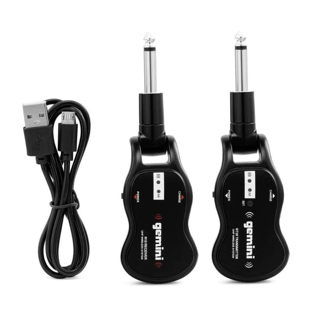 Sistema Inalámbrico GEMINI GMU-G100 para Guitarra/Recargable/Plug