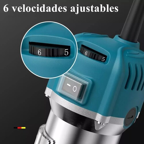 Rebajadora Router Recortadora Eléctrica Madera 6 Velocidades