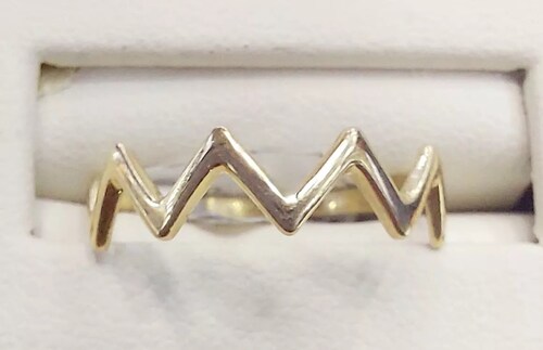 Anillo Zig Zag Oro 14K. + Obsequio