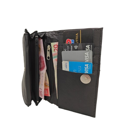 Cartera en Piel Vacuno Fana Lisa Negro