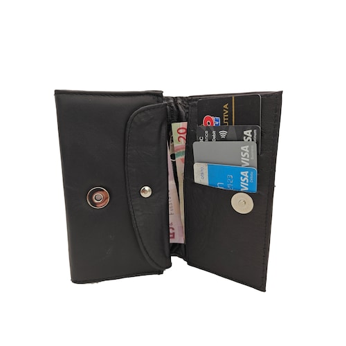 Cartera en Piel Vacuno Fana Lisa Negro