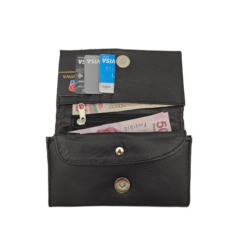 Cartera en Piel Vacuno Fana Lisa Negro