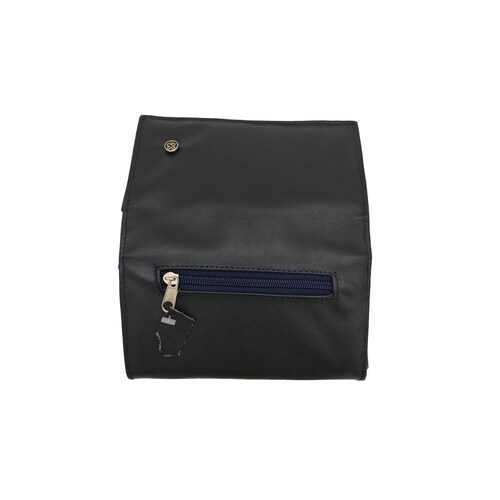 Cartera en Piel Vacuno Fana Lisa Azul Marino