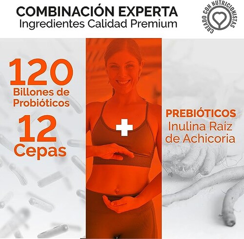 OBY MULTI Probiotics | Probioticos 120 Billones de 12 Cepas + Prebioticos - Incluye Inulina Raiz ...