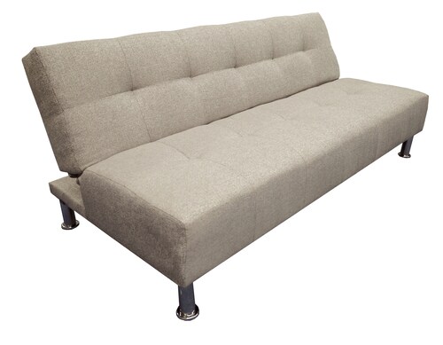 Sofa Cama Vegas Lino Beige, El Bazar Store, Reclinable 3 posiciones.