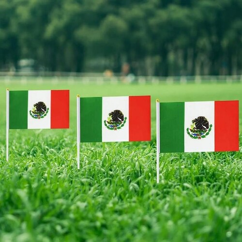 Banderines de México con Astas MXMCX-010-3 200 Pzas 14x21cm Tela ...