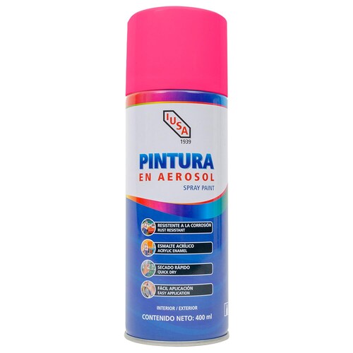 Pintura color rosa fluorescente en aerosol