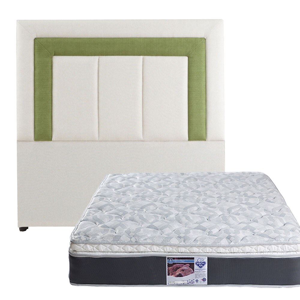 Colchón Martrimonial Spring Air Marte con Cabecera Dicasa Bora Beige claro