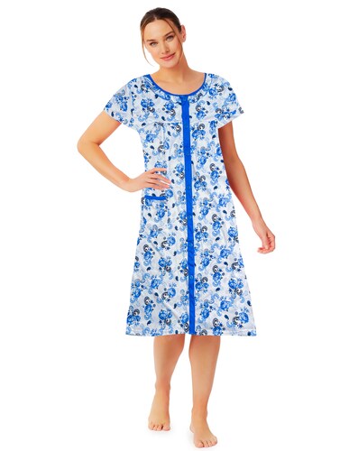 Bata Para Dormir Suave Y Cómoda Tatys Fashion Modelo 567 Color Azul