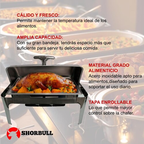 Chafer Hotelera Buffet Acero inoxidable Entero SHORBULL