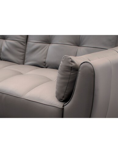 Sofa Cama de Piel Genuina Toronto Color Gris Oxford - Confortopiel