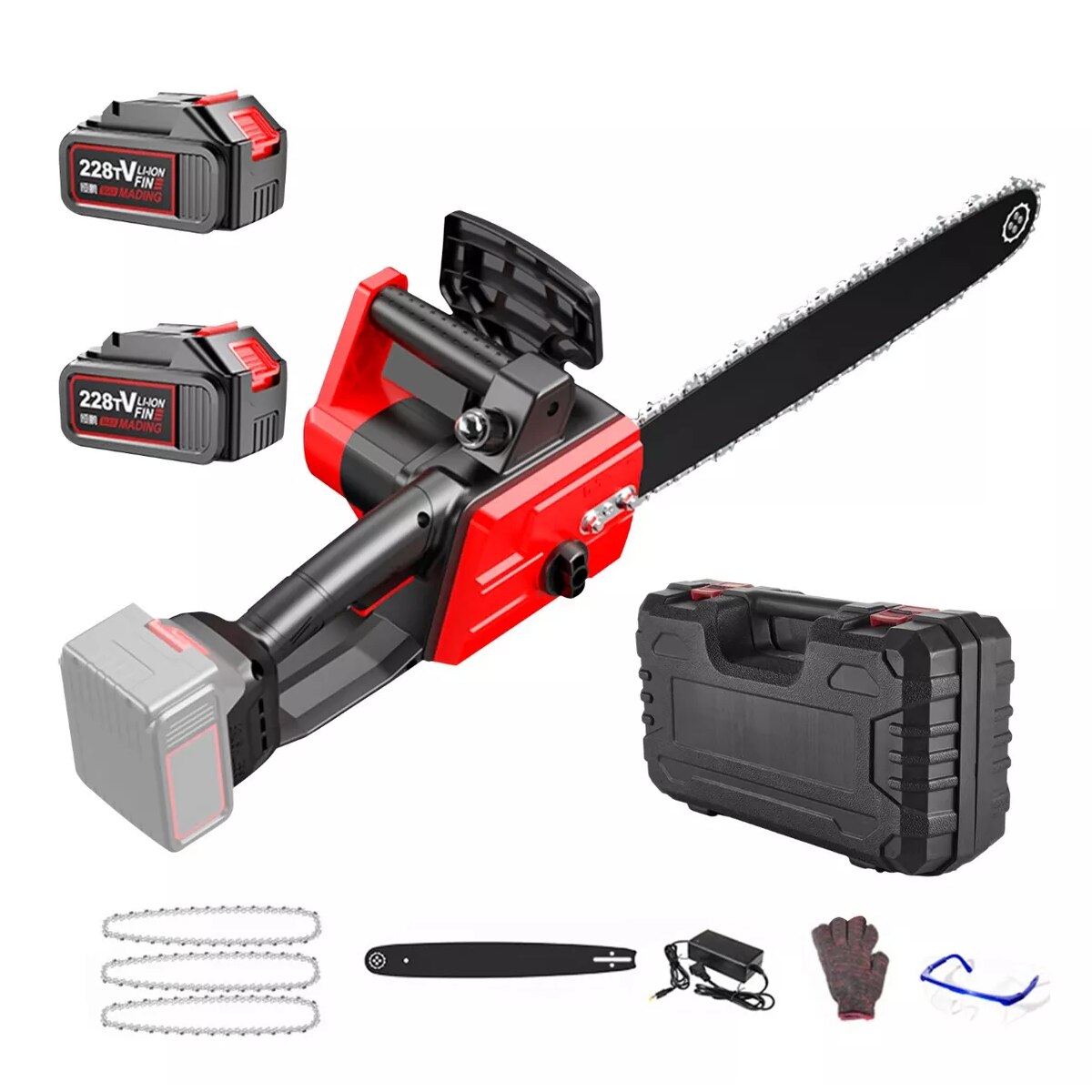 Motosierra Inalambrica Portatil 12in Con 2 Baterías 3ah