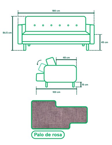 Sofá Cama Makora Saxxon Con Tecnología Beehive Airflex Foam De Lino