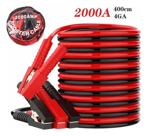 Cables Pasa Corriente 4 M Calibre 4 Awg 2000a Rojo/Negro