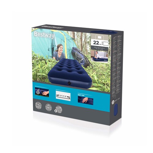 Cama Inflable Colchón Individual Bestway Camping + Bomba