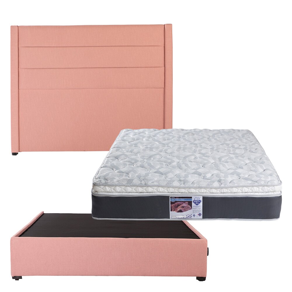 Colchón Queen Size Spring Air Marte con Cabecera Dicasa Lugo y Base ...