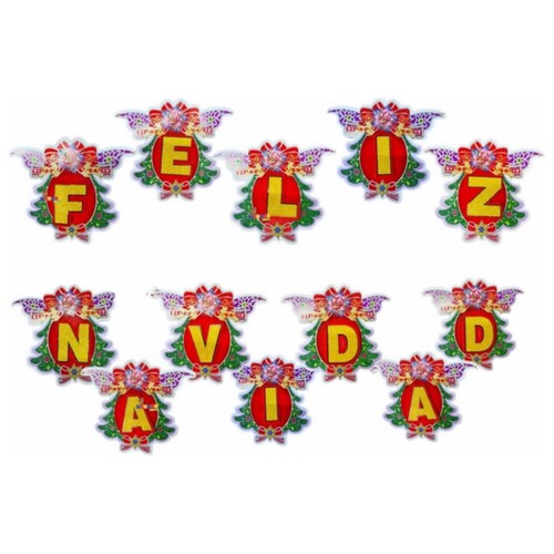 3 Letreros Banderín Feliz Navidad Adorno Decoración Navideño