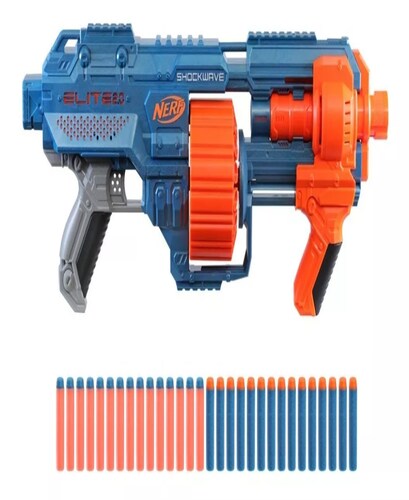 Lanzador Nerf Elite 2.0 Shockwave Rd 15 Con 30 Dardos 8+.