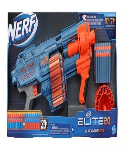 Lanzador Nerf Elite 2.0 Shockwave Rd 15 Con 30 Dardos 8+.