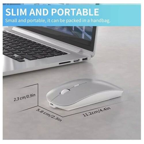 Ratón Inalámbrico Recargable Bluetooth Modo Dual Delgado 2.4