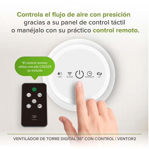 Ventilador De Torre Digital 36 Pulgadas Con Control Remoto Avera VENTOR2
