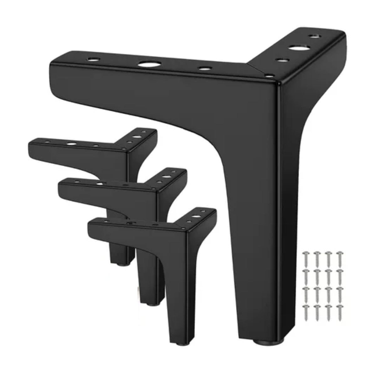 Patas De Muebles Elevadores De Cama Sofá Apilables 4 Pz negro 10cm