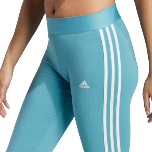 Mallas Adidas Essentials 3 Franjas Azules para Dama.