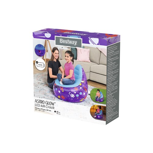 Sillon Inflable Infantil Bestway Puff Diseño Astro Led