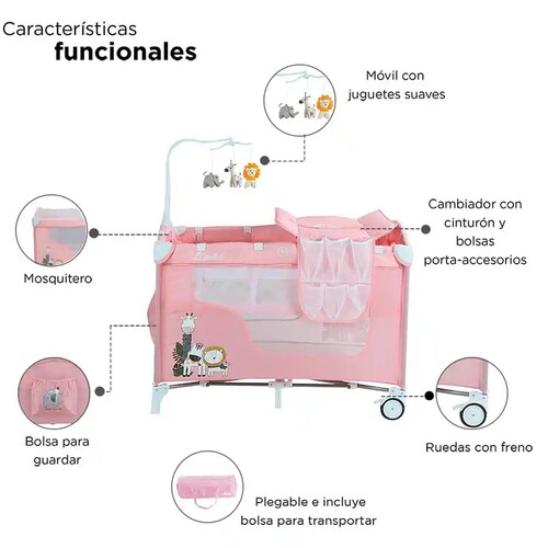 Corral Cuna Debebe Dreams Rosa.