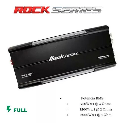 Amplificador Rock Series Rks-ul3000.1 1 Canal Clase D 6000.