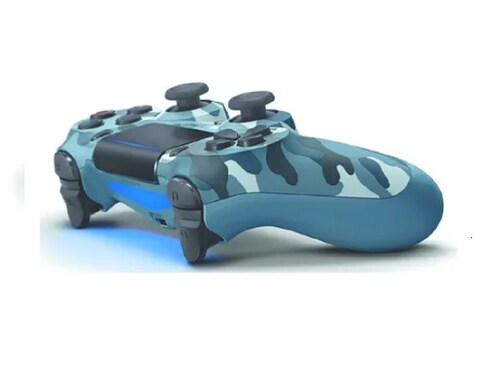 Control Compatible Con Ps4 Camuflaje Azul Inalámbrico.