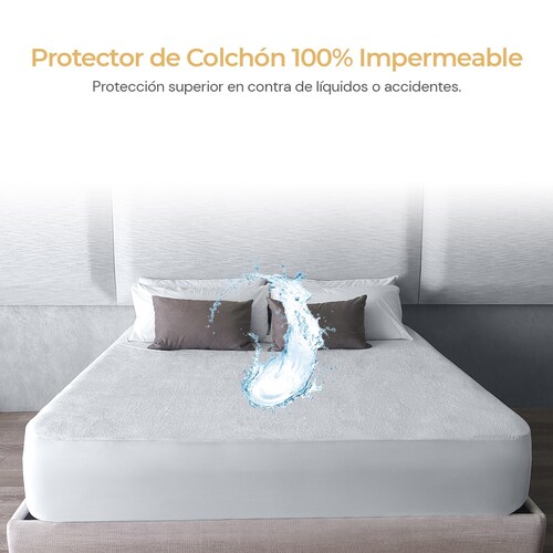 Cubre colchón Individual 100% Impermeable Anti Acaros Ultra Dry TENCEL