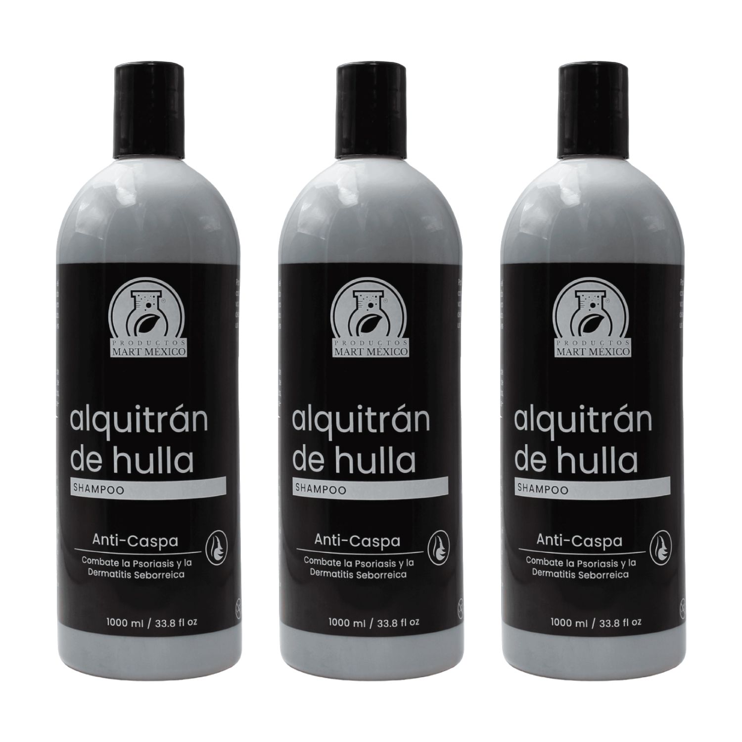 Shampoo Alquitrán De Hulla 3 Piezas (1 Litro C/u).