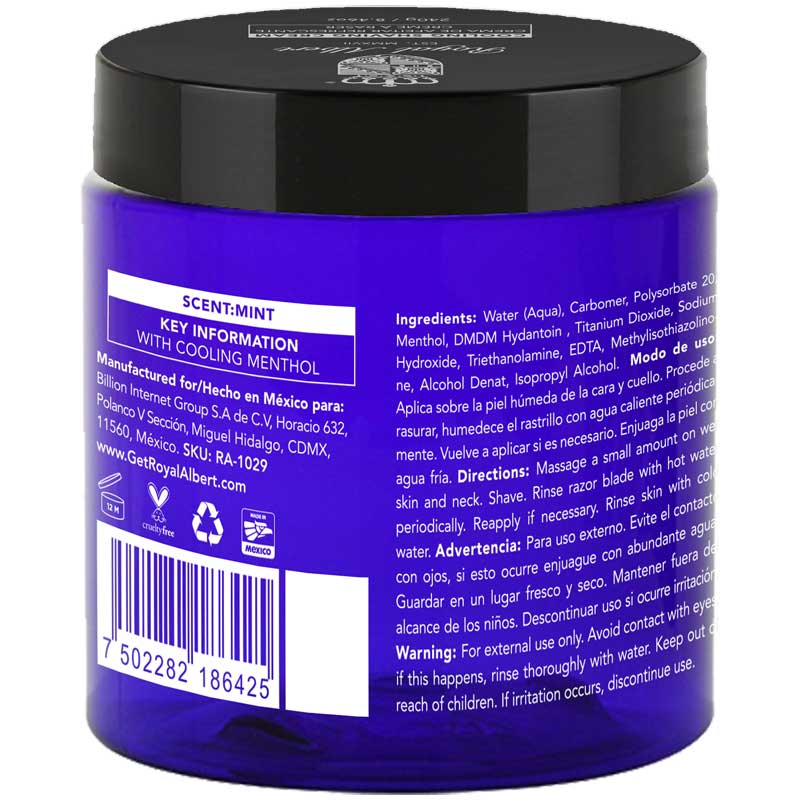 Royal albert - crema de rasurar refrescante - crema de afeitado con ...