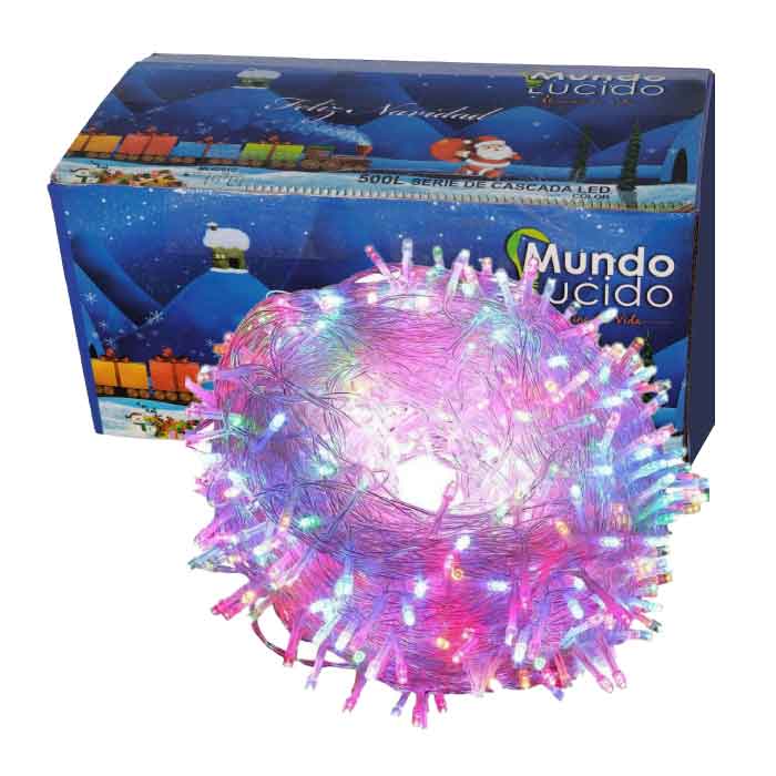 Serie Navideña Cascada Luces Led 10 Metros 500 Leds Interior Exterior