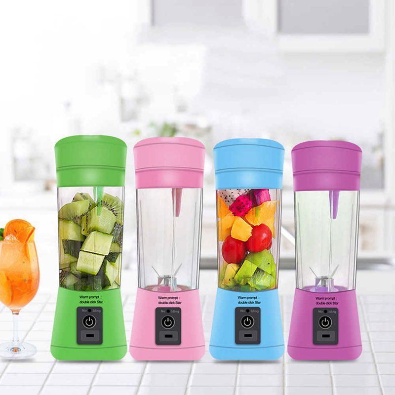 Mini licuadora portátil recargable usb juice blender 380 ml azul - Sears