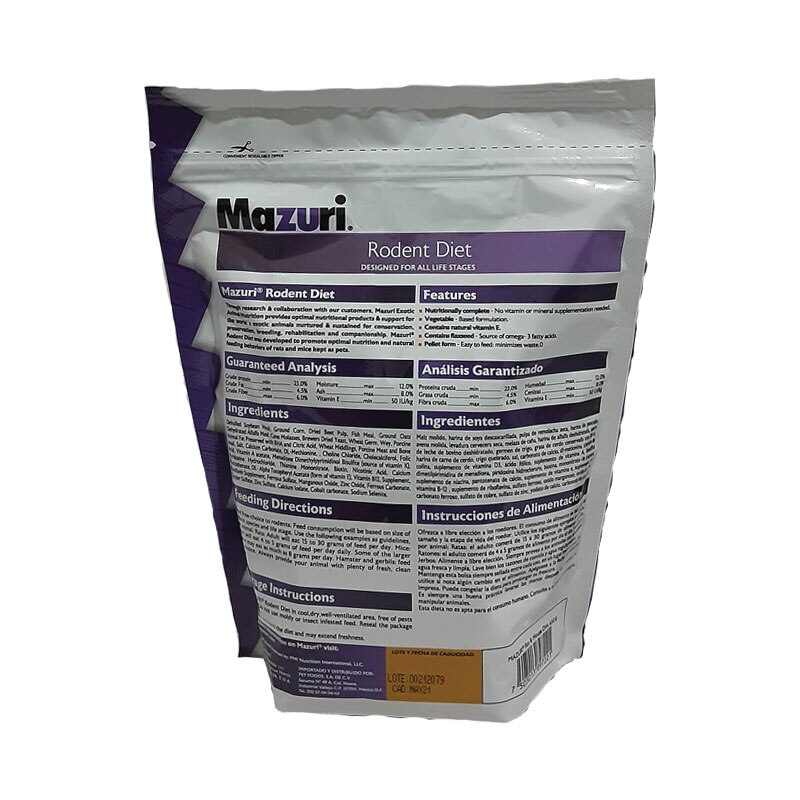 Mazuri rodent diet ratones hamsters gerbos 650 grs - Sears