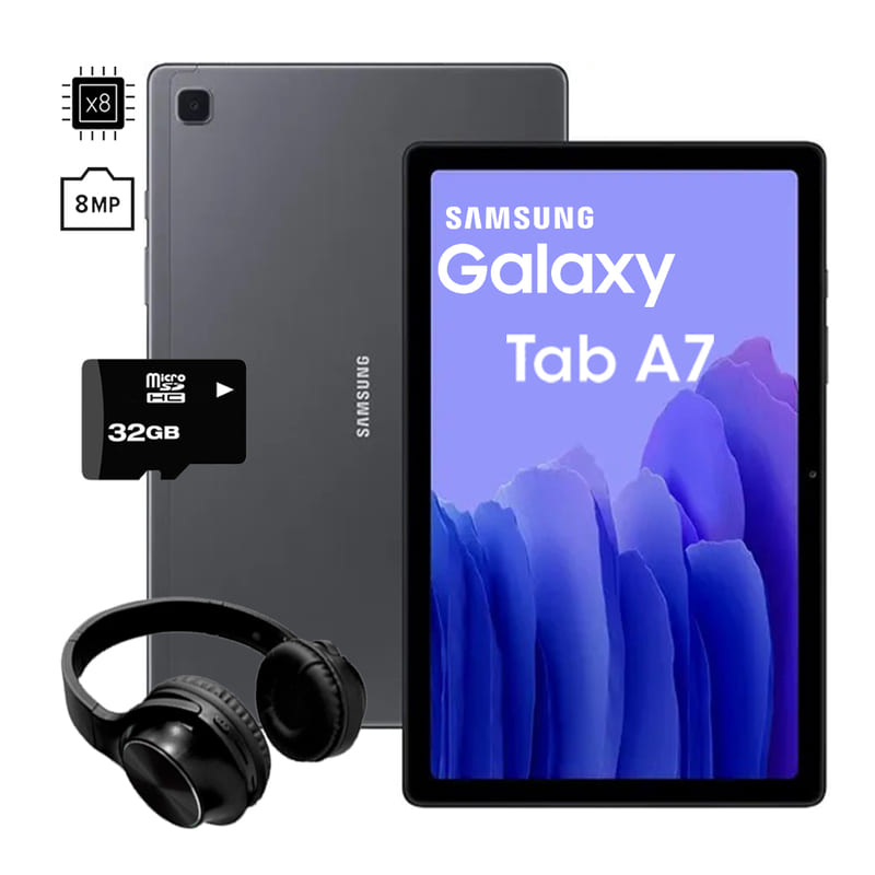 Tablet samsung tab a7 32gb sm-t500 + audífonos + microsd 32gb - Sears
