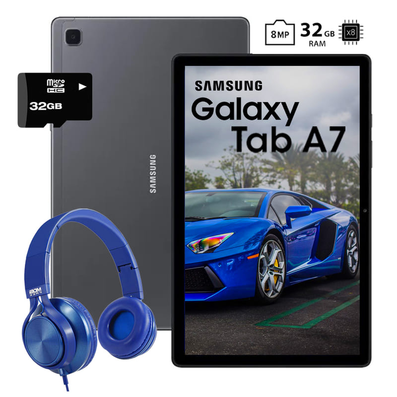 Tablet samsung tab a7 32gb sm-t500 gris + audífonos + microsd 32gb - Sears