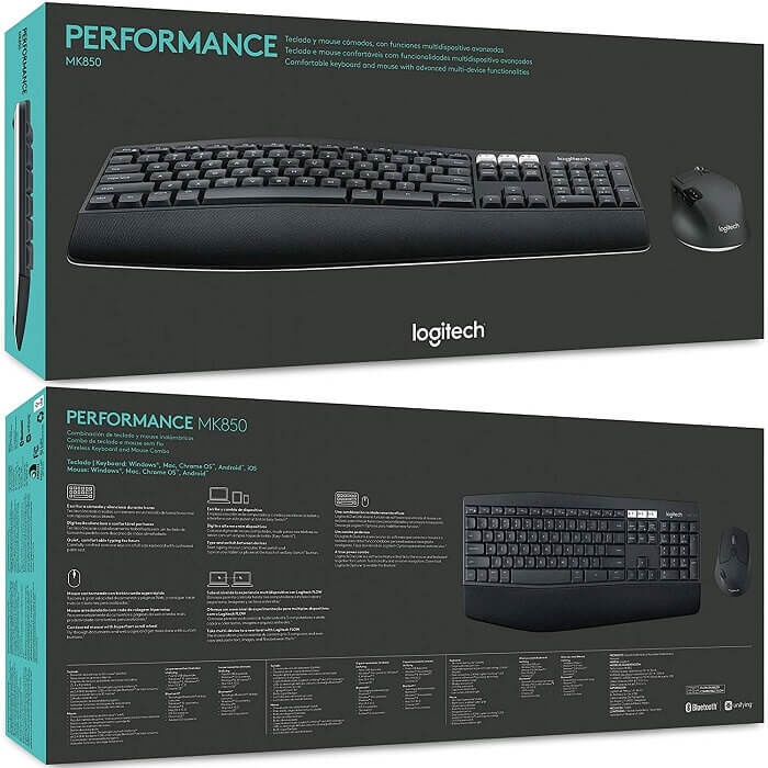 Kit teclado y mouse logitech mk850 performance inalámbrico usb y ...